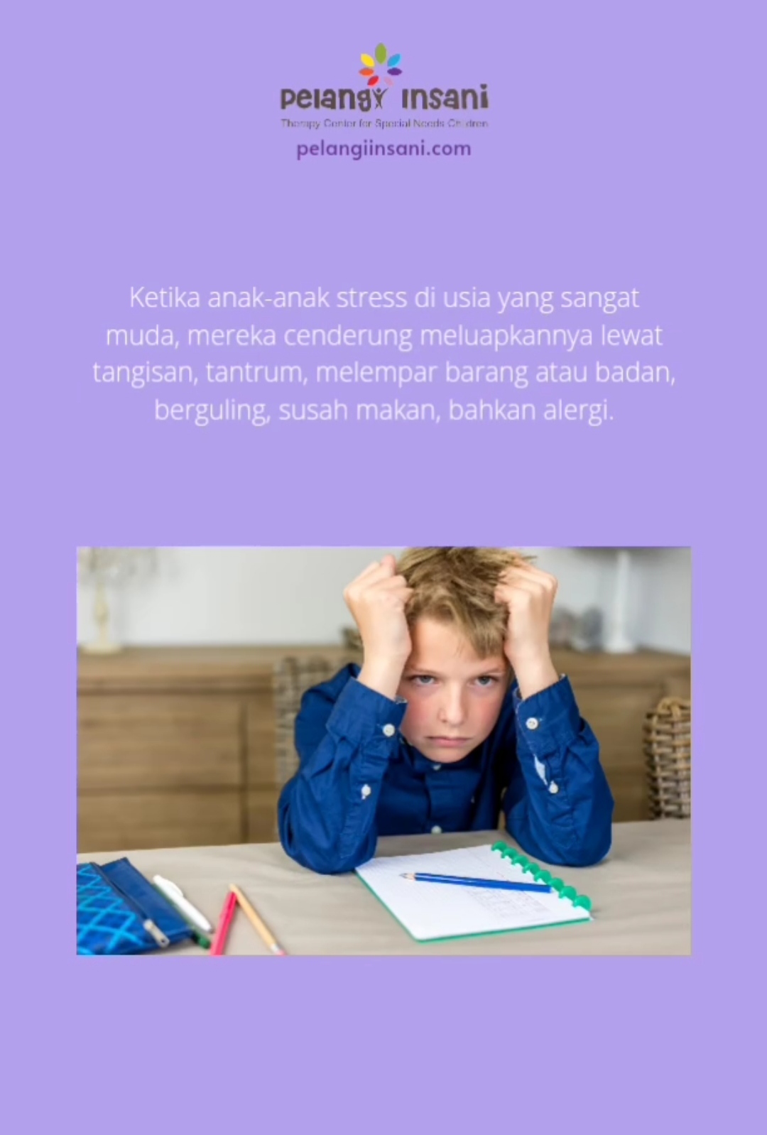Cara Mudah Menyalurkan Stress Anak – Pelangi Insani